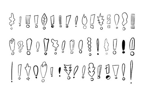 Premium Vector Doodle Sketch Exclamation Marks Vector Collection On