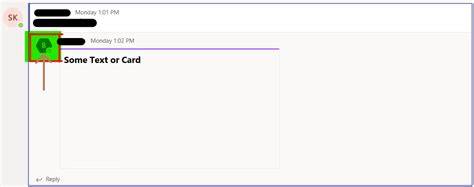 bot icon is not visible in the response message in microsoft teams