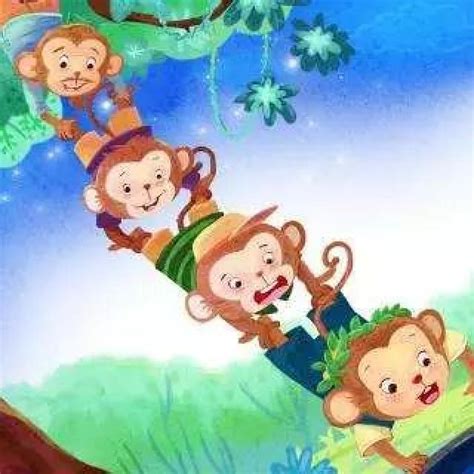 猴子捞月配图猴子捞月完整绘本猴子捞月绘本完整图片大山谷图库