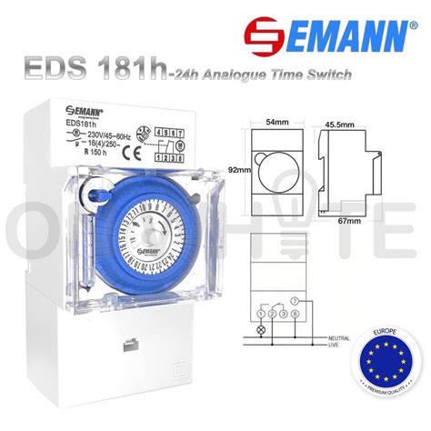 Emann🇪🇺 Eds181h 24hrs Analog Time Timer Switch [ Theben Type ] Din