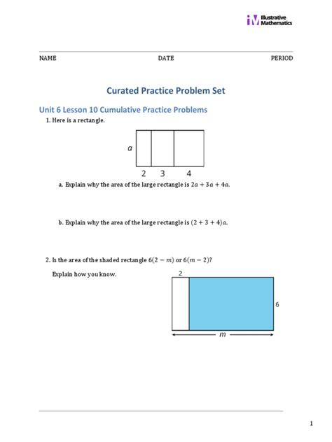 grade6 6 10 lesson curated practice problem set pdf creative