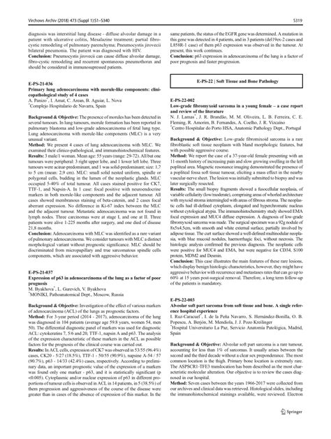 Pdf E Ps 21 036 Primary Lung Adenocarcinoma With Morule Like