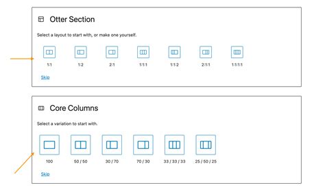 add single column layout for the default section inserter · issue 1036