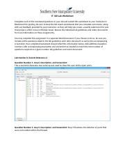 Lab Securing The PfSense Firewall IT Docx IT Lab Worksheet Complete Each Of The