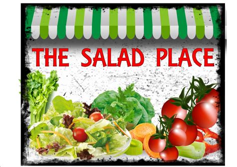 Salad Bar Restaurant Sign Vintage Style Metal Kitchen Wall Plaque Sign