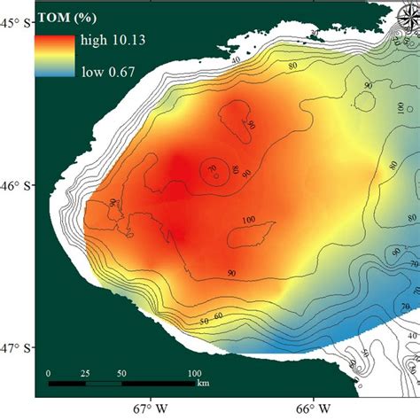 Spatial Distribution Of Sediment Variables Gran Size Total Organic
