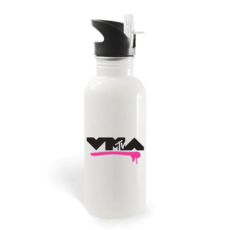 Mtv Logo Moonman Stencil 20 Oz Screw Top Water Bottle With Straw Paramount Shop