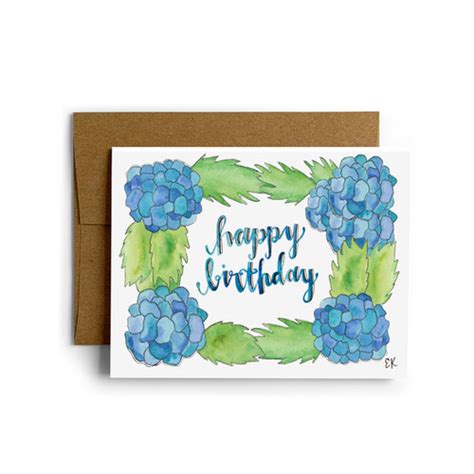 Hydrangea Birthday Greeting Card Eileen Graphics