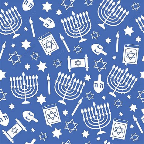 Hanukkah Seamless Pattern With Menorah Background Hanukkah