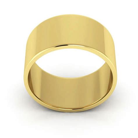 14k Yellow Gold 10mm Flat Wedding Bands Dellafora
