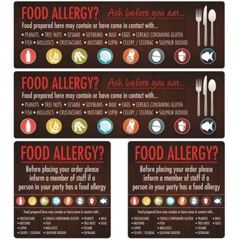 Food Allergy Awareness Sign Pack Self Adhesive 8 Stickers Avica