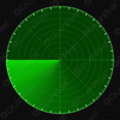 Green Radar Screen Circular 360 Degree Scale Vector Template Active Stock Vector 5852355