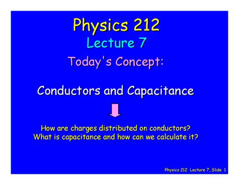 Conductors And Capacitance University Physics Electricity And Magnetism Phys 212 Docsity