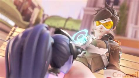 Widowmaker Hace Contacto Visual Sexy Mientras Come El Coño De Tracer