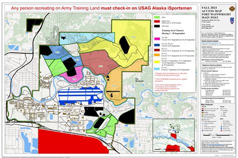 Fort Wainwright Main Post Training Area Fall 2024 Hunting Map By