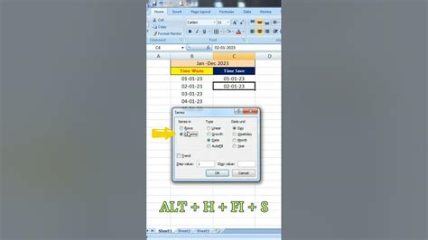 Shortcut Key To Autofill The Date In Excel Shorts Youtube
