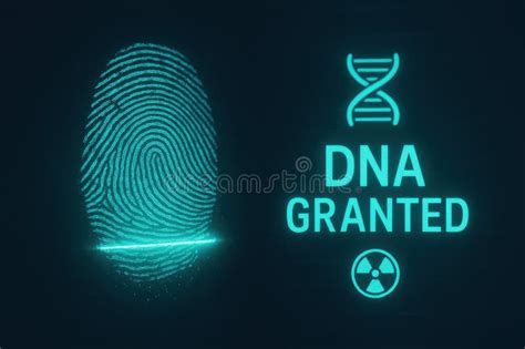 A Glowing Fingerprint And Dna Helix Symbol Represent Biometric Security Access And Genetic