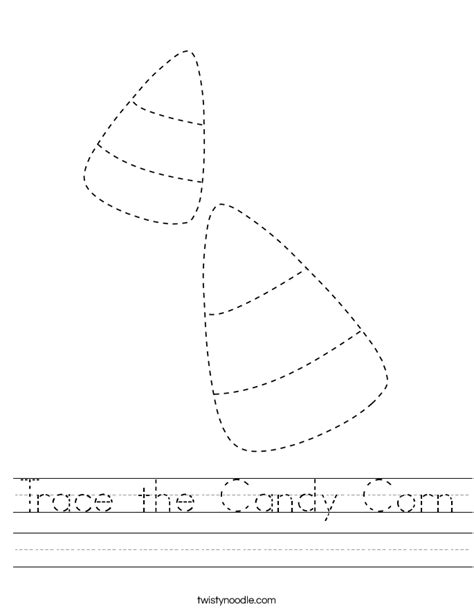 Trace The Candy Corn Worksheet Twisty Noodle