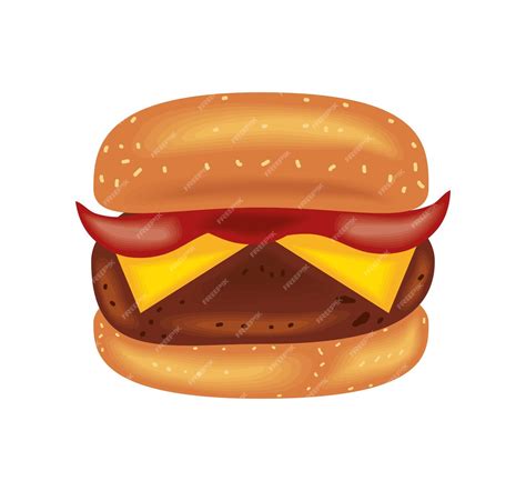 Ilustración De Comida De Hamburguesa Gourmet Aislada Vector Gratis