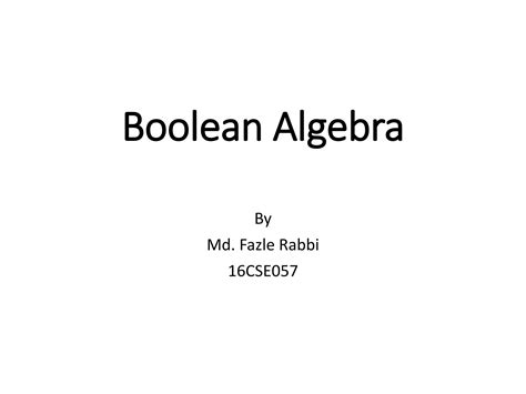 5boolean Algebra Ppt