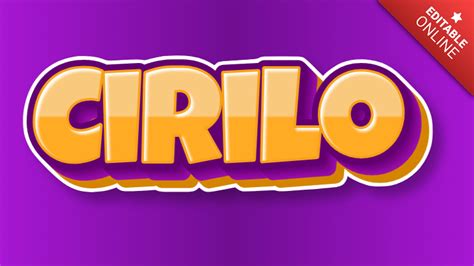 Cirilo Orange Purple 3d Text Effect Generator