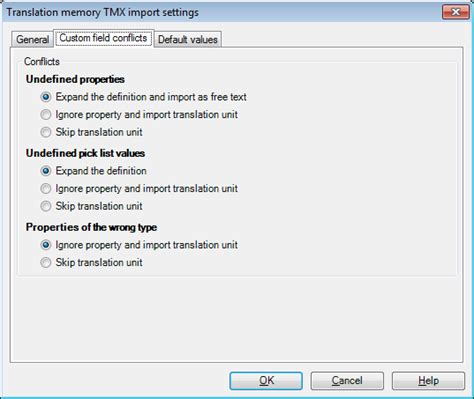 Term Base TMX Import Settings MemoQ