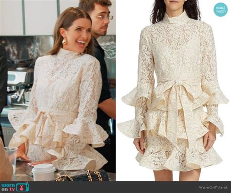 Wornontv Jesss Cream Lace Dress With Ruffles On Owning Manhattan