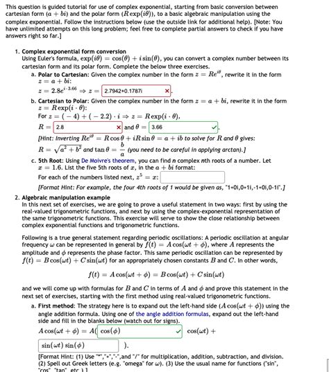 Solved This Question Is Guided Tutorial For Use Of Complex Chegg