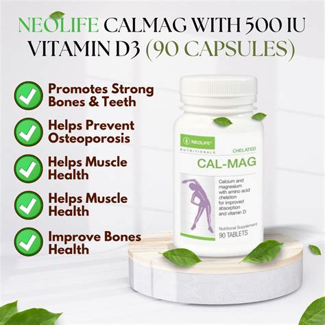 Neolife Chelated Cal Mag Vitamin D3 90 Tablets Free Online
