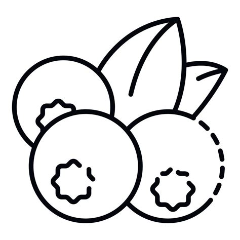 Fresh Blueberry Icon Outline Style 15179347 Vector Art At Vecteezy
