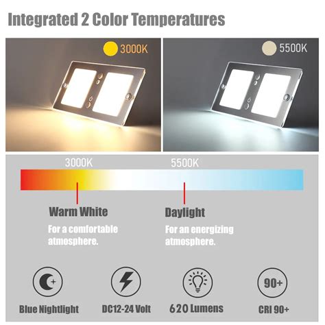 12v Led Ceiling Panel Dimmable 3 Colour Touch Light For Rvs