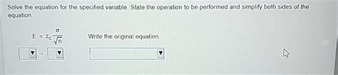 Solved Solve The Equation For The Specified Variable State