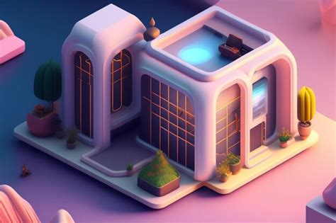 Premium Ai Image Isometric Building