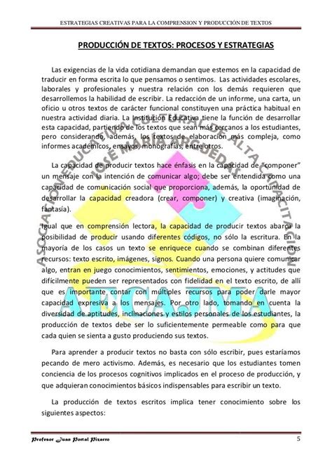 Estrategias Para La Comprensión Y Producción De Textos Comprensión Textos Actividades Escolares