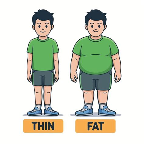Thin Vs Fat A Comparison Of Body Shapes Premium Ai Generated Vector