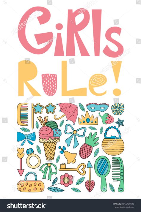 Girls Rule Poster All Things Girls Stock Vector Royalty Free