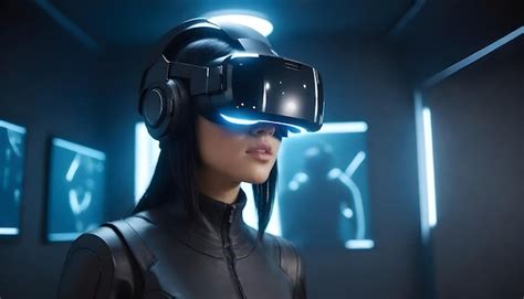 Premium Photo A Girl Wearing Vr Glasses