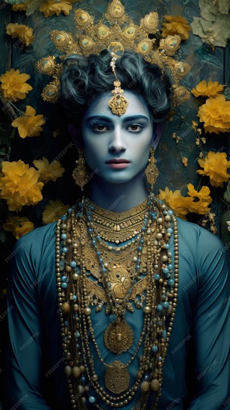 Free Photo Three Dimensional Representation Of Krishna Hindu Deity
