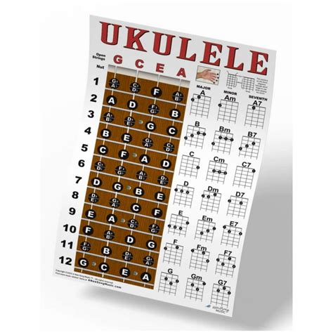 Mandola Chord Fretboard Instructional Wall Chart Poster