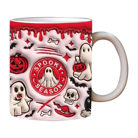Spooky Halloween Coffee Mug Halloween Mugs Pumpkin And Ghost
