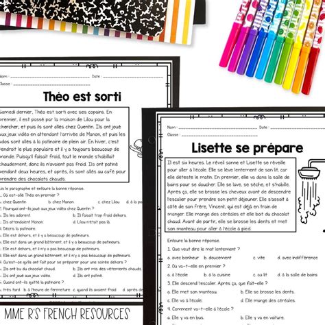 French Reading Comprehension Activities French Texts For Beginners