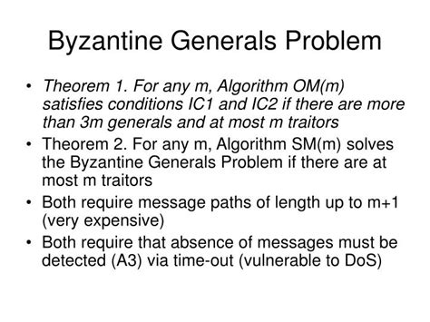 Ppt Practical Byzantine Fault Tolerance The Byzantine Generals