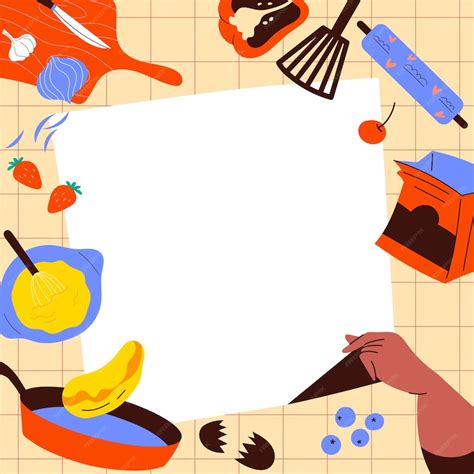 Premium Vector Hand Drawn Cartoon Cooking And Baking Frame