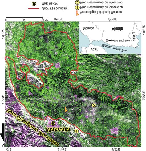 Location And False Color Composite 7 4 2 Of Landsat Etm Imagery