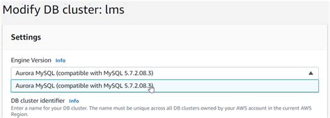 Functions To Upgrade Aurora Mysql Engine Version Not Available In Console Aws Repost