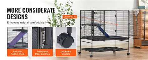 Vevor 39 Rolling Metal Ferret Cage Large 2 Tier Critter Nation Cage