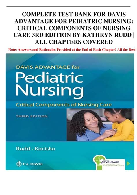 Complete Test Bank For Davis Advantage For Pediatric Nursing Critical