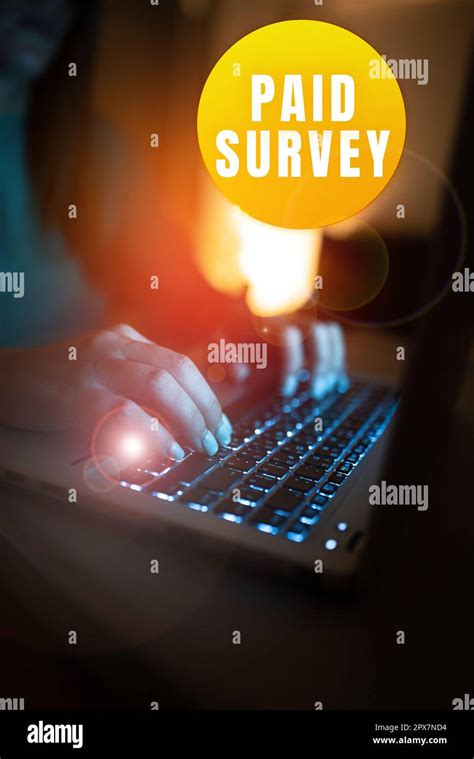 Conceptual Caption Paid Survey Business Approach Statistical Survey Where The Participants Are