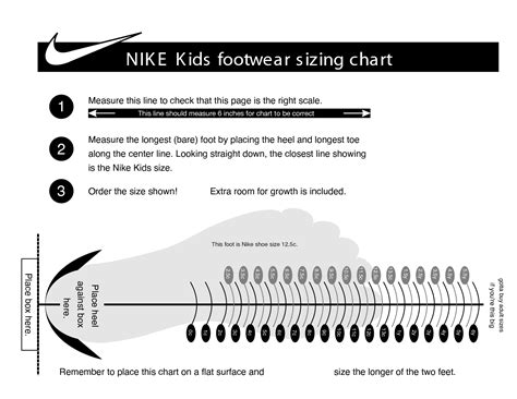 Printable Nike Shoe Size Chart