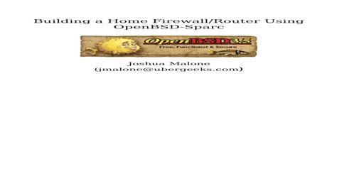 Pdf Building A Home Firewall Router Using Openbsd Sparc Dokumentips